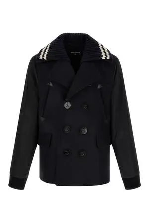Dsquared2 Hybrid Double-breasted Coat - Blue