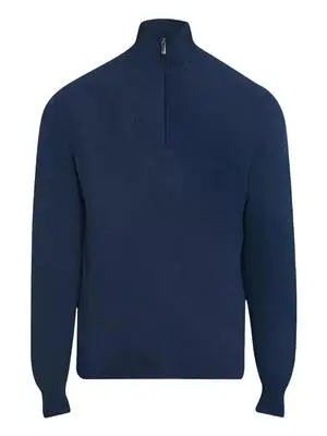 Massimo Alba Quarter-zip Knitted Sweater - Blue