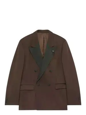 LARDINI Double-breasted Peak-lapel Suit - Brown