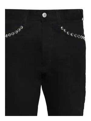 MARKING DISTANCE Stud-embellished Jeans - Black