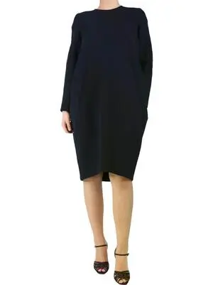 JIL SANDER Long-sleeved Midi Dress - Blue