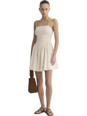 Everlane Gauze Smocked Mini Dress - Birch