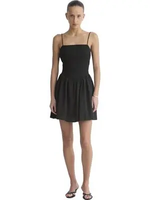 Everlane Gauze Smocked Mini Dress - Black