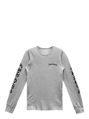Chrome Hearts Scroll Sleeve Waffle Thermal Tee Shirt - Grey
