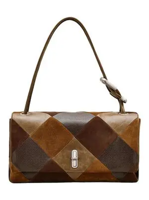 Marc Jacobs Large Shoulder Suede Patchwork Dual Bag - Brown Mutlii