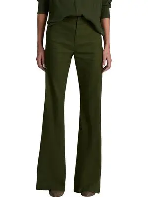 Alice + Olivia Andrew Linen Slim Pants - Dark Fern