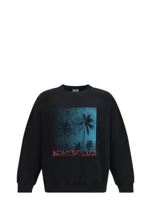 Balenciaga Printed Cotton Sweatshirt - Black