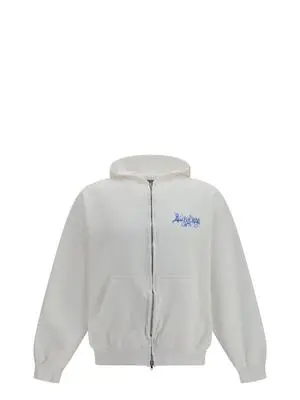 Balenciaga Sketchy Print Full Zip Hoodie - White