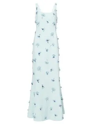 Simkhai Briella Embellished Woven Gown - Sky