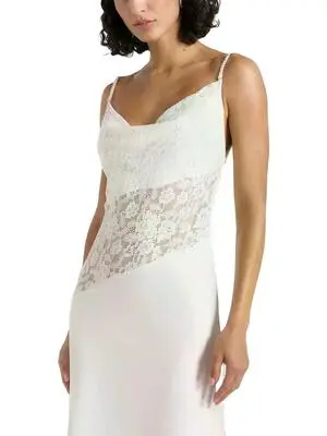 Manière De Voir Asymmetric Lace Maxi Dress - White