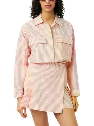Lacoste Striped Seersucker Shirt - White