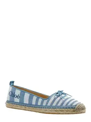 Chloé Striped Bow Espadrilles - Blue