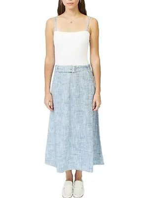 Central Park West Serena Belted Two-piece Dress - Light Blue