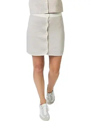 Central Park West Celeste Tweed Yarn Skirt - Sand