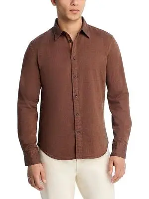 Rag & Bone Tomlin Stretch Dobby Button Front Shirt Rust