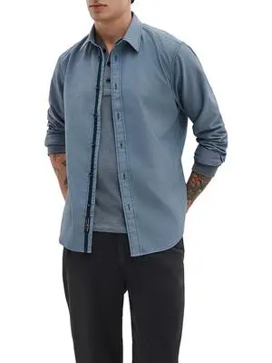 Rag & Bone Tomlin Stretch Dobby Button Front Shirt - Sal