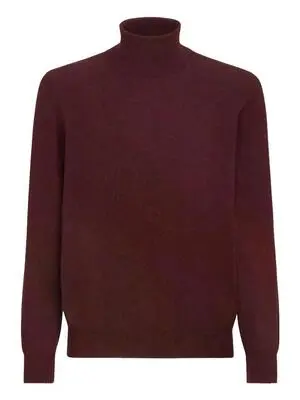 Brunello Cucinelli Mouliné Cashmere Turtleneck Sweater - Red