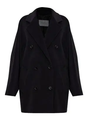Max Mara Double Breasted Wool And Cashmere Coat - Black