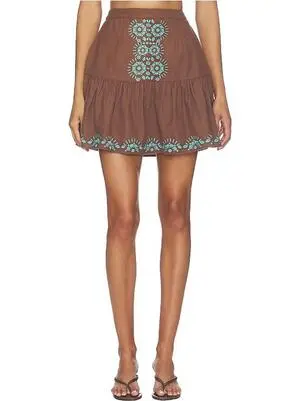 SENDERO PROVISIONS CO. Embroidered Flare Skirt - Umber