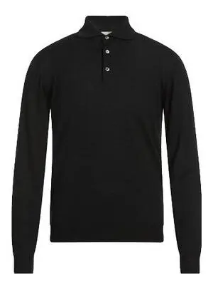 FILIPPO DE LAURENTIIS Cashmere Long Sleeve Polo - Black