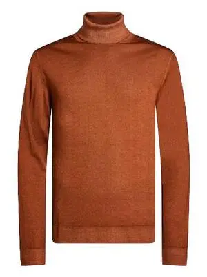 DANIELE FIESOLI Merino Wool Turtleneck Sweater - Brown