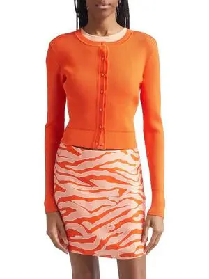TOCCIN Zoe Crop Fitted Cardigan - Flame