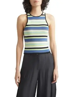 TOCCIN Avery Racerback Tank - Ocean/keylime Multi