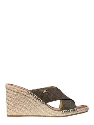 Michael Kors Michael Michael Kors Monogram Print Buckle Fastening Sandals Brown