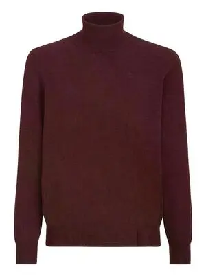 Brunello Cucinelli Brunello Cucinelli Mouliné Cashmere Turtleneck Sweater Red