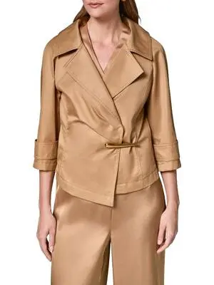 Donna Karan New York Bar Hardware Cotton Blend Jacket - Fawn