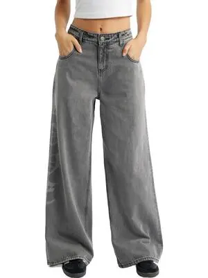 YMI YMI Love Print Relaxed Superwide Leg Jeans