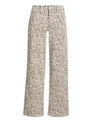 YMI Britney Camouflage Low Rise Wide Leg Jeans - Light Leopard