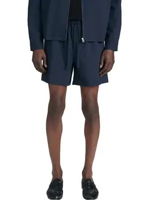 FRAME Seersucker Drawstring Shorts - Navy