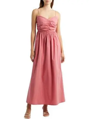 DELUC DELUC Maubois Shirred Cotton Poplin Midi Dress
