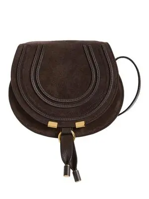 Chloé Chloé Small Marcie Suede Saddle Bag Brown