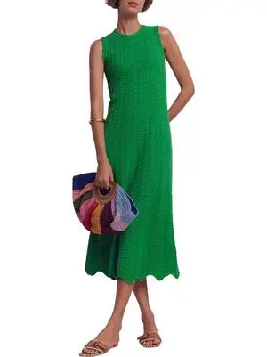 Boden Crochet Midi Dress - Green