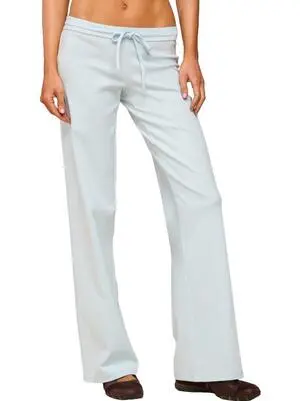 EDIKTED Edikted Claudia Stretch Cotton Straight Leg Drawstring Pants