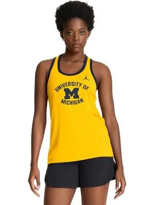 JORDAN BRAND Michigan Wolverines University Of Michigan Tri-blend Dri-fit Racerback Tank Top - Maize