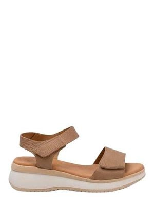 MENINA STEP Napoli Flat Wedge Sandal - Taupe