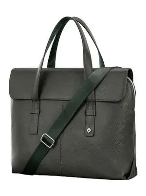 SAMSONITE Samsonite Convertible Leather Briefcase With Laptop Sleeve Olive