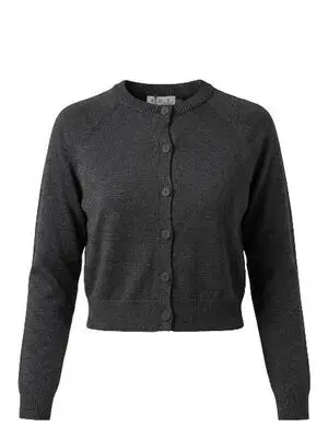 E.U.X. EXCLUSIVE Shimmer Knit Cropped Cardigan - Black