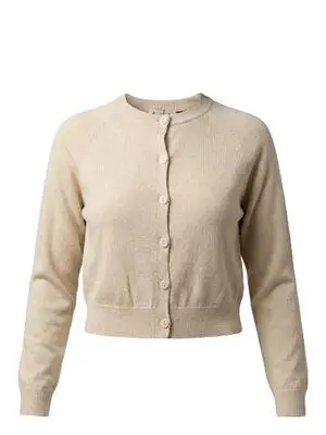 E.U.X. EXCLUSIVE Shimmer Knit Cropped Cardigan - Gold