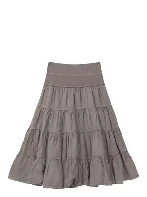 RED MYTH RED MYTH Tiered Midi Skirt Stone