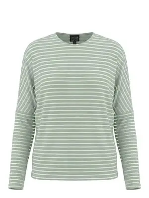 BUHU Striped Viscose-blend V-neck Top - Mint