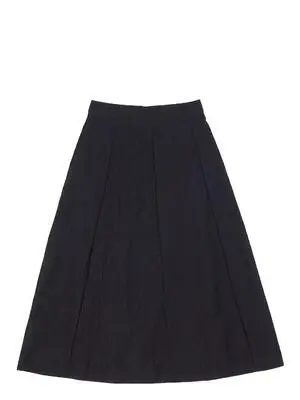 NONI DAILY Crinkle Cotton Three-panel Midi Skirt - Black