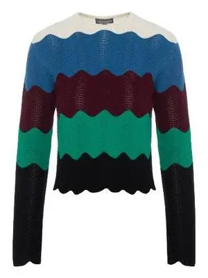 MADEMOISELLE Crochet Color Block Cardigan - Multi