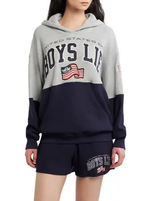 BOYS LIE Colorblocked Thermal Hoodie - Navy Multi