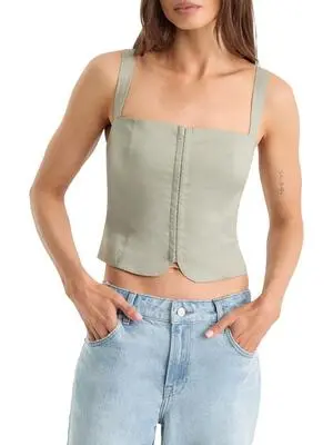 Good American Square Neck Corset Top - Mosswell