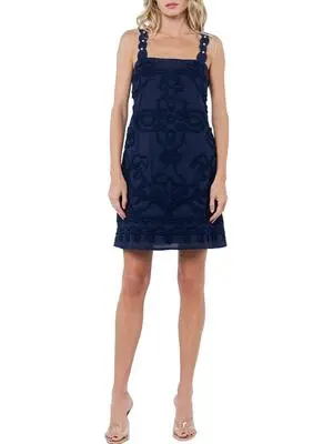 CIEBON Harper Soutache Embroidered Minidress - Navy