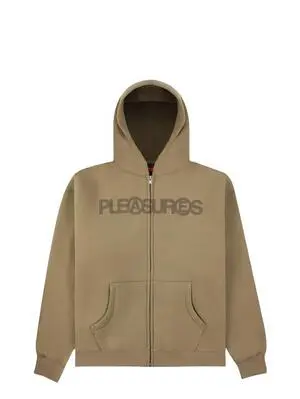 PLEASURES PLEASURES Zine Zip Hoodie Mud